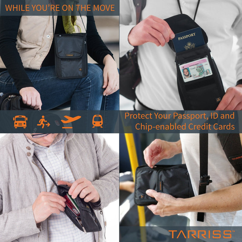 Tarriss Anti-Theft Neck Wallet with RFID Protection | GoDark® Bags